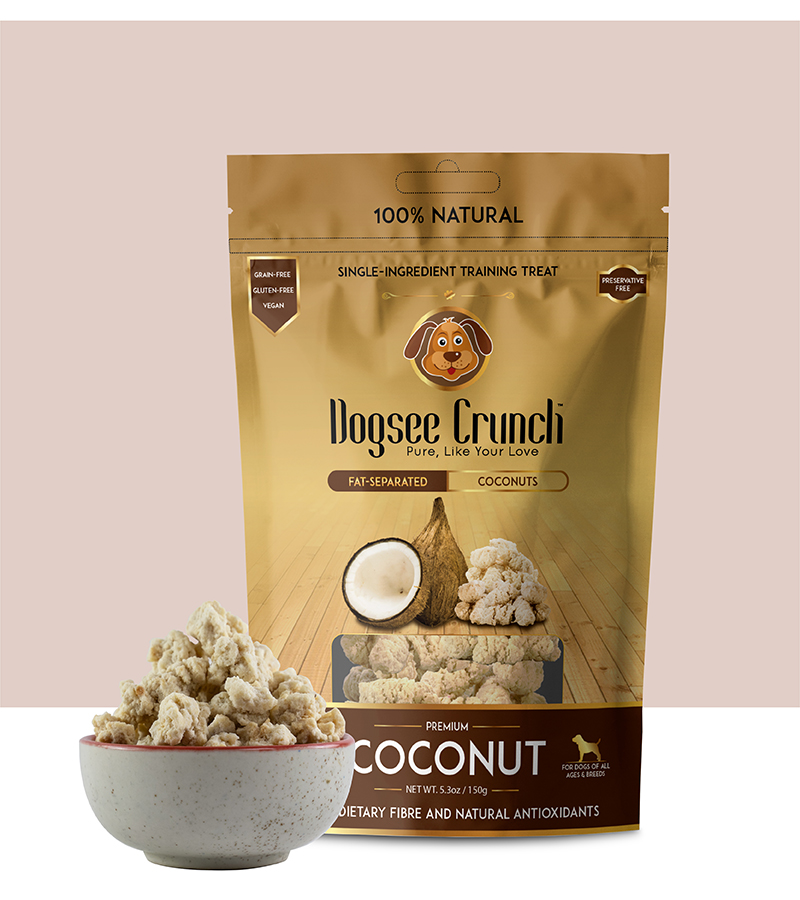 Crunch Coconut Dog Treats | Fat Separated Coconut Treats | Dogsee Chew